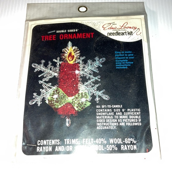 hill-looney | Art | Edna Looney Vintage Needle Art Tree Ornament 6 ...
